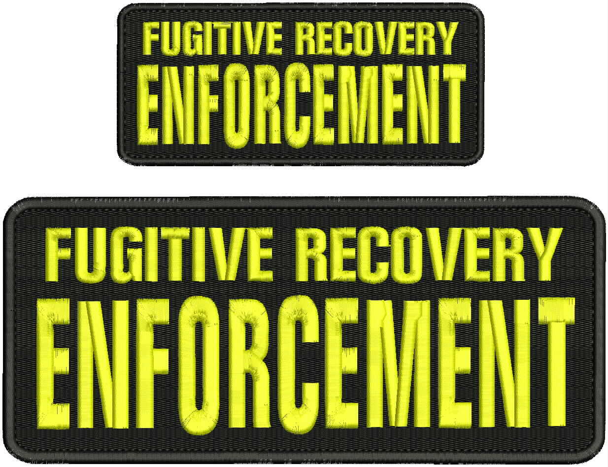 Fugitive Recovery Enforcement embroidery patches 4x10 and 2.5x6 hook ...