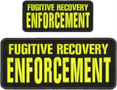 Fugitive Recovery Enforcement embroidery patches 4x10 and 2.5x6 hook ...