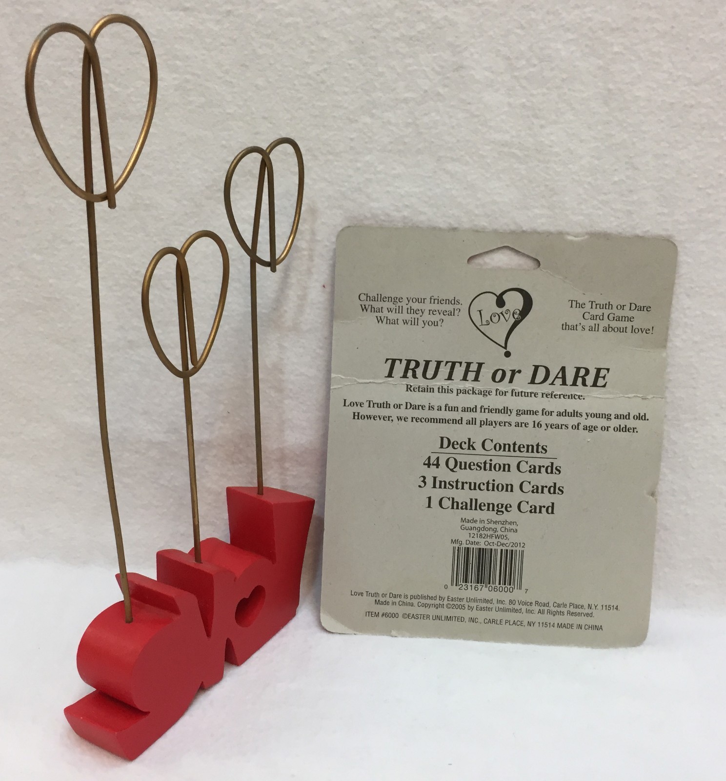 Valentine Gift Lot of 3 Decorative Tin Love Photo Holder Truth or Dare ...