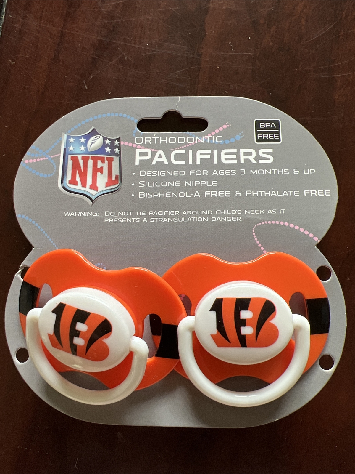 NFL Baby Binkies Orthodontic Silicone Pacifiers 2-Pack Cincinnati ...