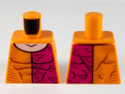 LEGO 973pb3744 Torso Super Hero Muscles Outline, Magenta Left Side with ...