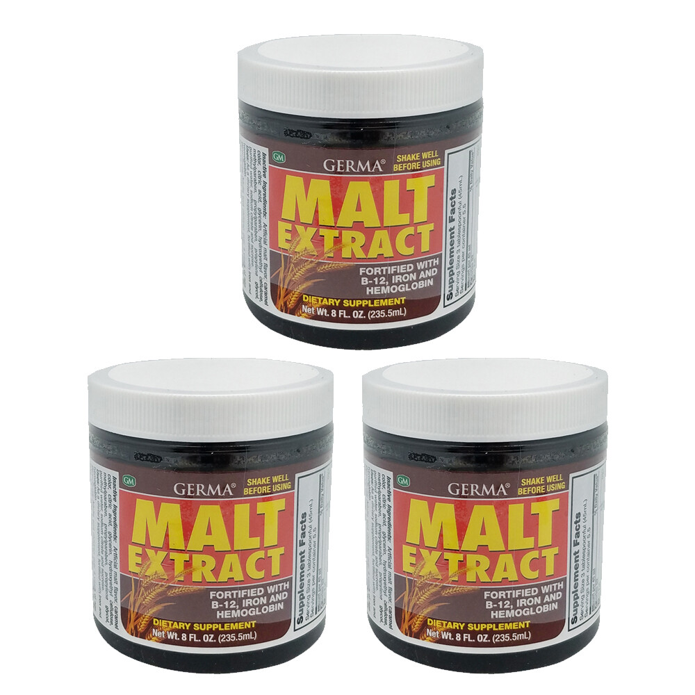Germa Malt Extract Supplement. Hemoglobin, B Vitamins and Iron. 8 Oz ...