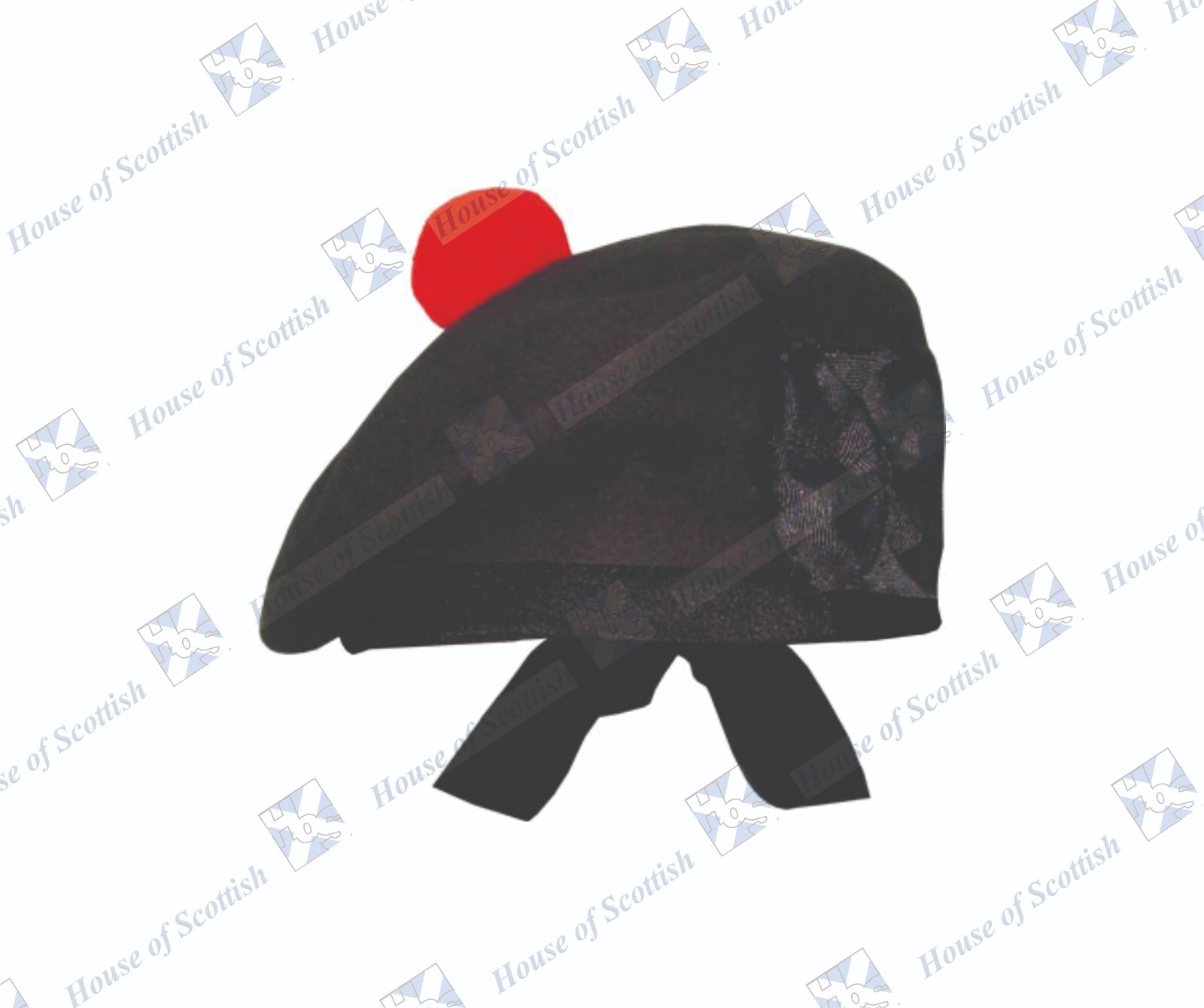 SCOTTISH BALMORAL CAP | BLACK WOOL BALMORAL BONNET | PIPE BAND HAT ...