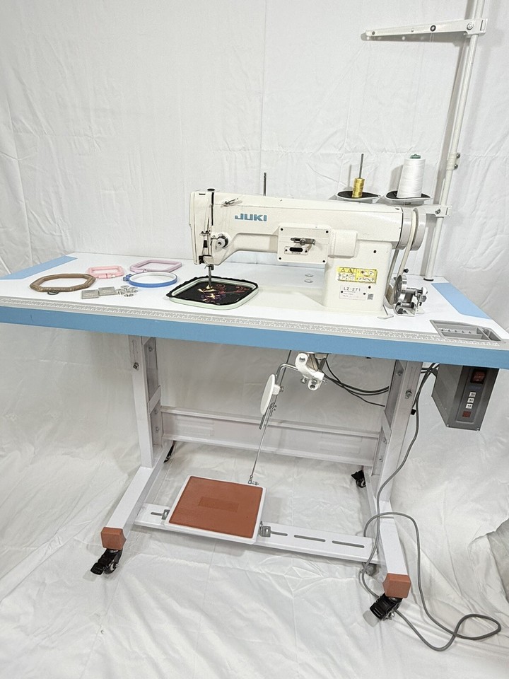 Juki LZ-271 zig zag freehand Irish embroidery industrial sewing machine ...