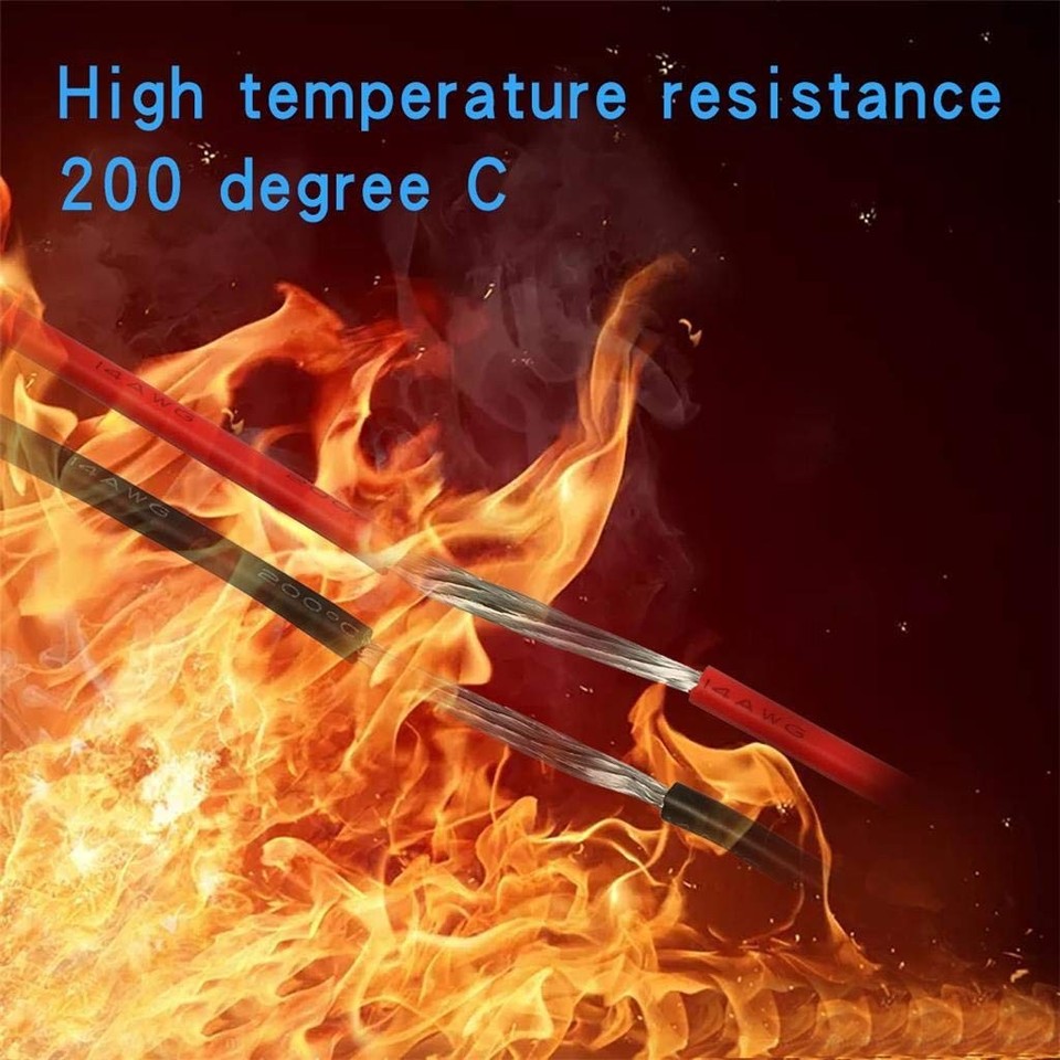 14 Gauge Silicone Wire Red and Black Each 3ft Flexible 14 AWG Stranded ...