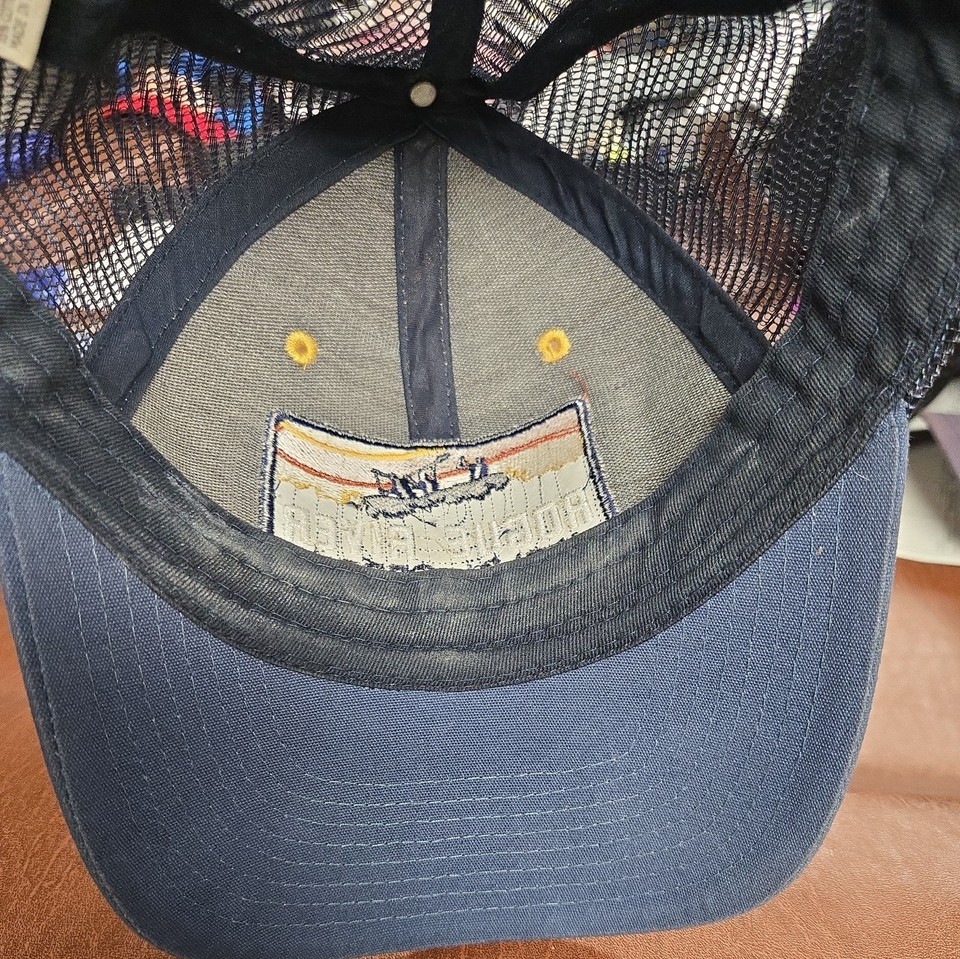 Rogue River Lodge Rafting Hat Men’s navy SnapBack Mesh Cap • Trail ...