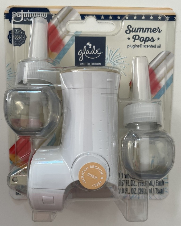 (3) Glade Summer Pops Beach 🏖️ Life Berries & Cream Refill Starter Kit ...