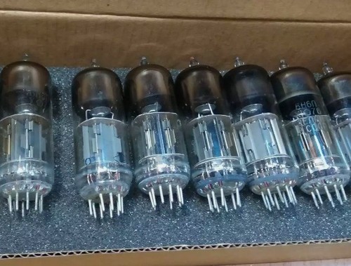 2 pcs.6N6P / ECC99 / E182CC / 6N30P , GOLD GRID! NOS Double Triode Tube ...