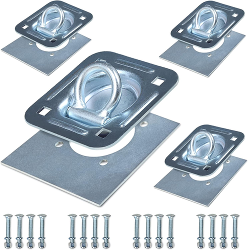 Recessed Tie down D-Rings Anchor X 4Pack, 6,000 Lb. Capacity, Bolt-On ...