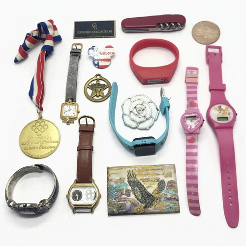 15 Mix Lot Watches Wrist Watch Pins Medallions Estate Drawer • Untested ...