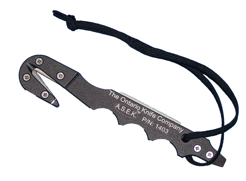 Knife Strap ASEK Ontario Cutting Tool 1403 + Sheath Rescue Survival OKC ...