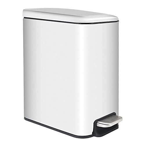 1.3 Gallon/5 Liter Small Trash Can with Lid, Slim Bathroom Step Trash ...