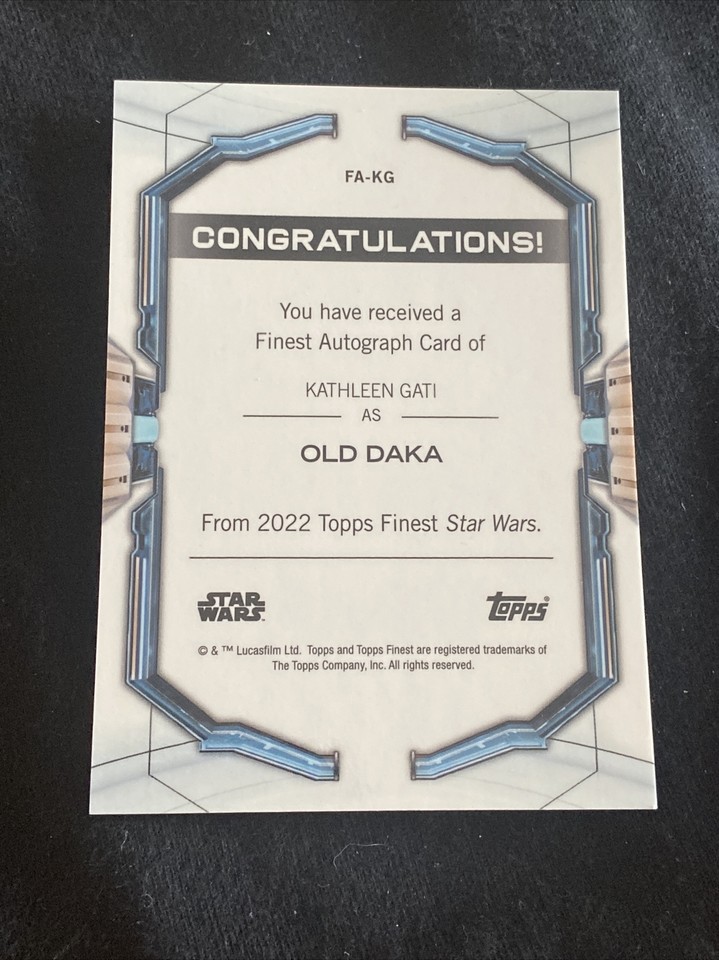 2022 Finest Star Wars Aqua Refractor Autograph Kathleen Gati as Old ...