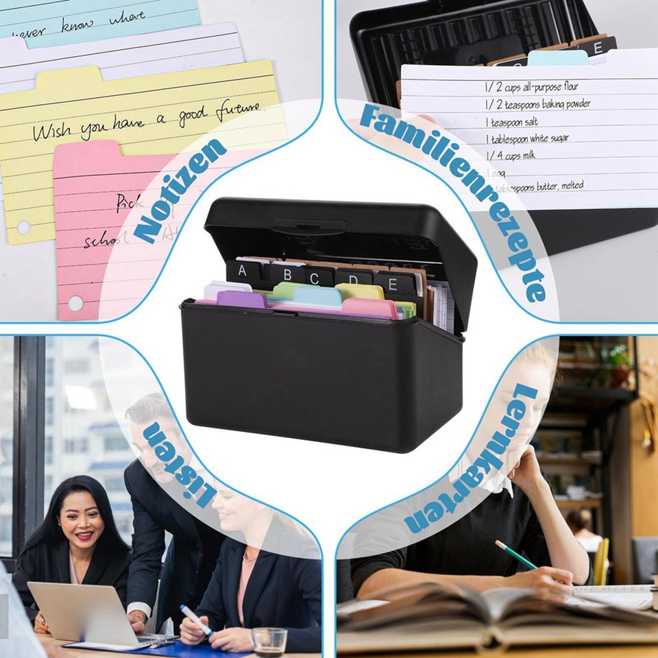 4X Index Card Holder Set,Index Box with 920 Assorted , Colourful7730 ...