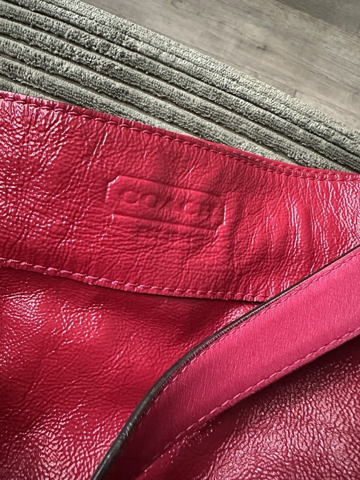 Vintage Coach Red Shoulder Bag Silver Hardware Pink Lining Classic ...