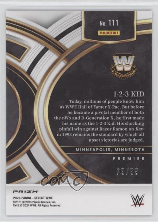 2024 Panini Select WWE Premier Level Purple Prizm /99 1-2-3 Kid #111 | eBay