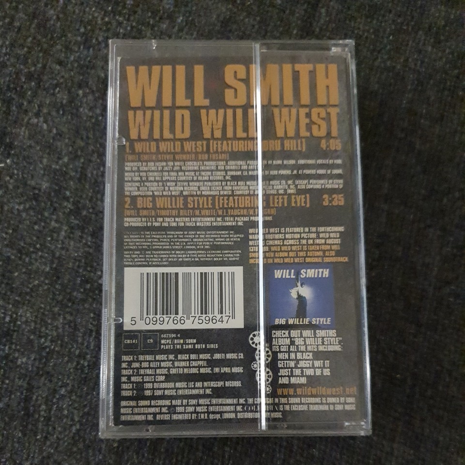 Will Smith Wild Wild West ft Sisqo Cassette Tape Single Rap Hip Hop RnB ...