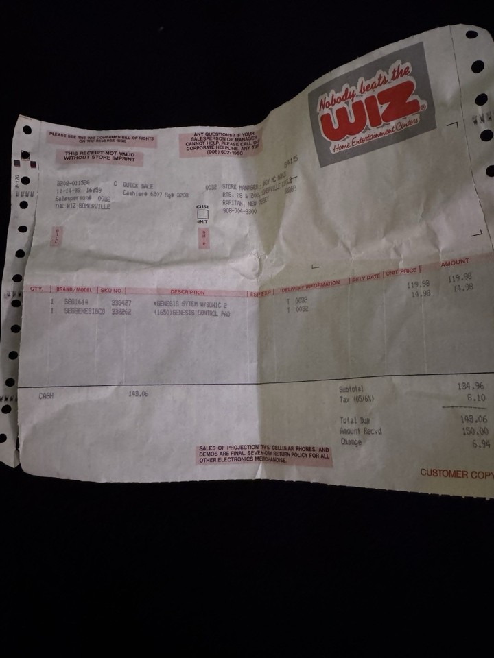 Sega Genesis Model 2 w/ Sonic 2 Complete in Box Bundle with Original ...