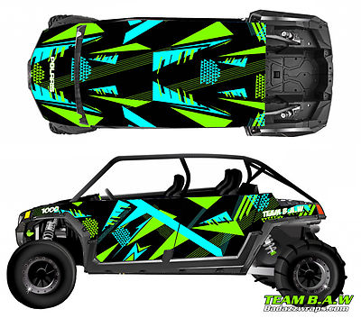 Polaris 4 RZR 900 xp Design Retro Decal Graphic Kit Wraps Hood Scoop | eBay