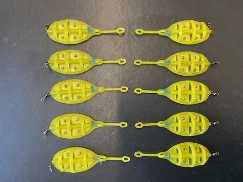 10 x Elasticated Fishing Method Feeders Pellet Groundbait Flat Method ...