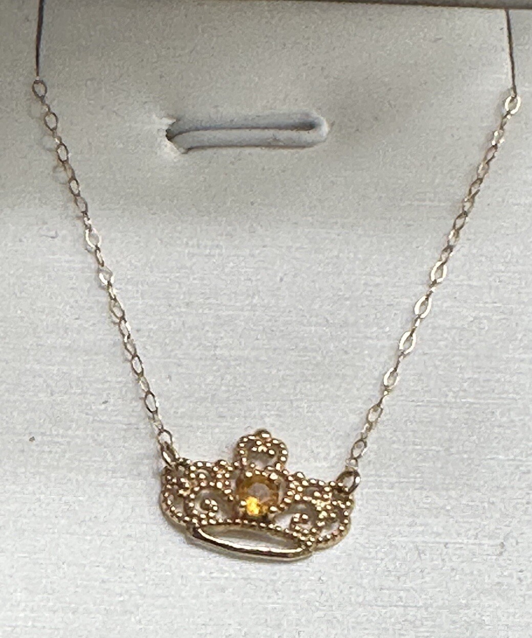 14 karat gold necklace princess crown Yellowstone 18 … - Gem