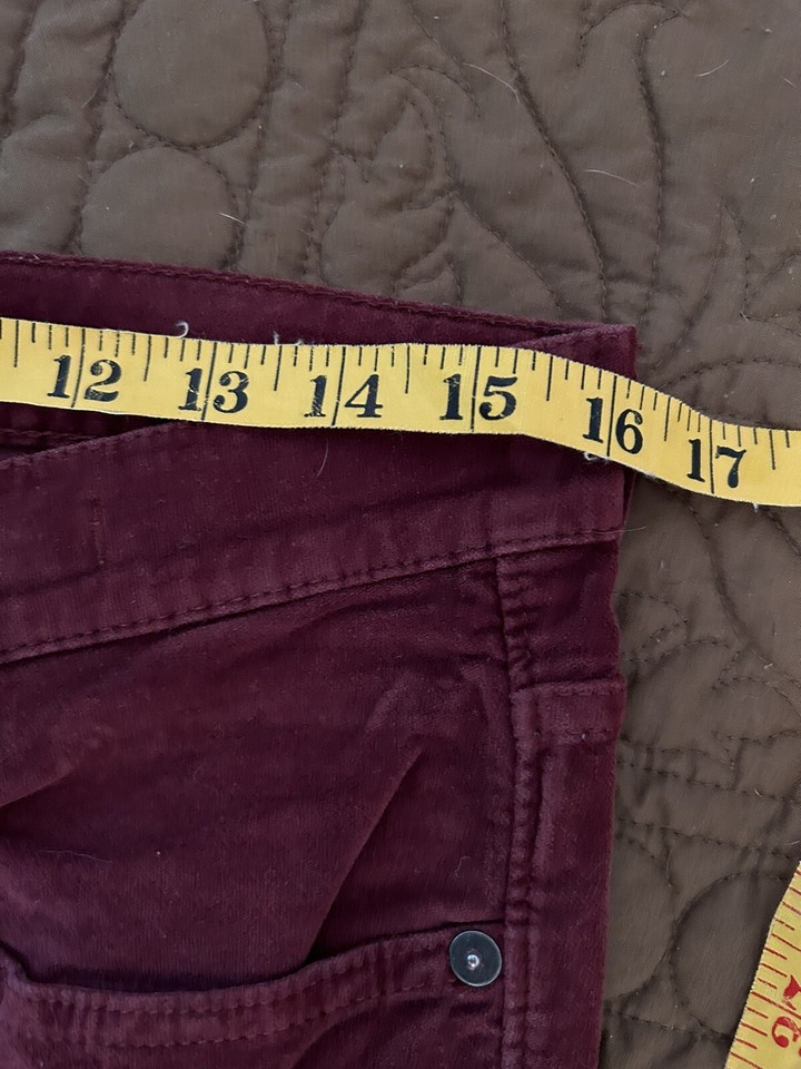 Madewell Womens 29 Cali Demi Boot Maroon Velvet Jeans Mini Flare Ankle ...