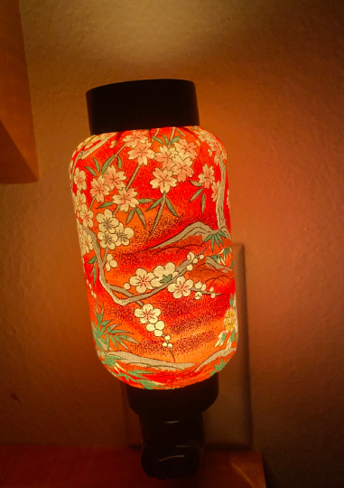 Cherry blossom Oriental Japanese Washi Night Light Lamp Candle Home ...