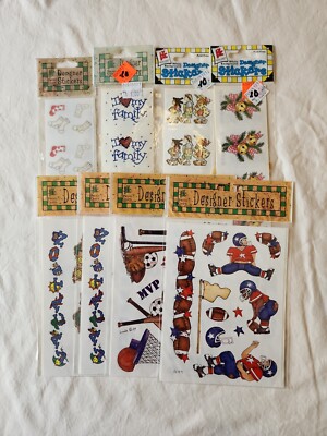 Vintage NOS Provo Craft Designer Stickers Scrap Book Lot 8 Sheets ...
