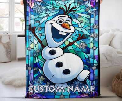 Personalized Happy Olaf Snowman Frozen Stained Glass Christmas 2025 ...