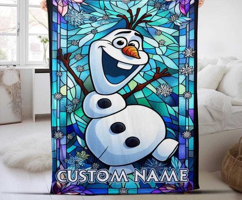 Personalized Happy Olaf Snowman Frozen Stained Glass Christmas 2025 ...