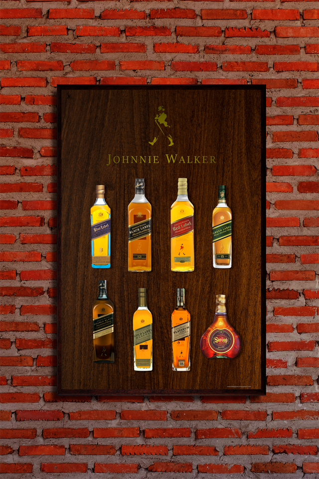 JOHNNIE WALKER WHISKY COLLECTION Friendship Office Wall Art Poster ...