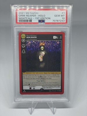 2021 MetaZoo Nightfall 1st Edition Grim Reaper Holo #1 PSA 10 GEM MINT ...