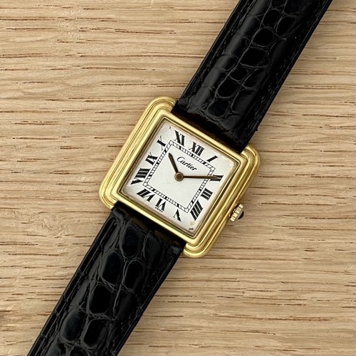Rare Cartier Stepped Tank | Gold Plated Manual Wind Wrist Watch ...
