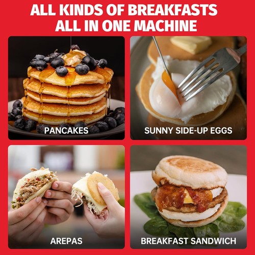 Double Mini Pancakes Maker Machine, Arepa Maker, Electric Pancake White ...