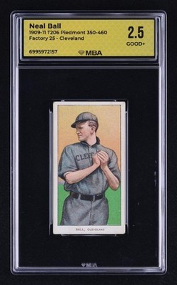 1909-11 T206: Neal Ball Cleveland Piedmont MBA 2.5 GOOD+ | eBay