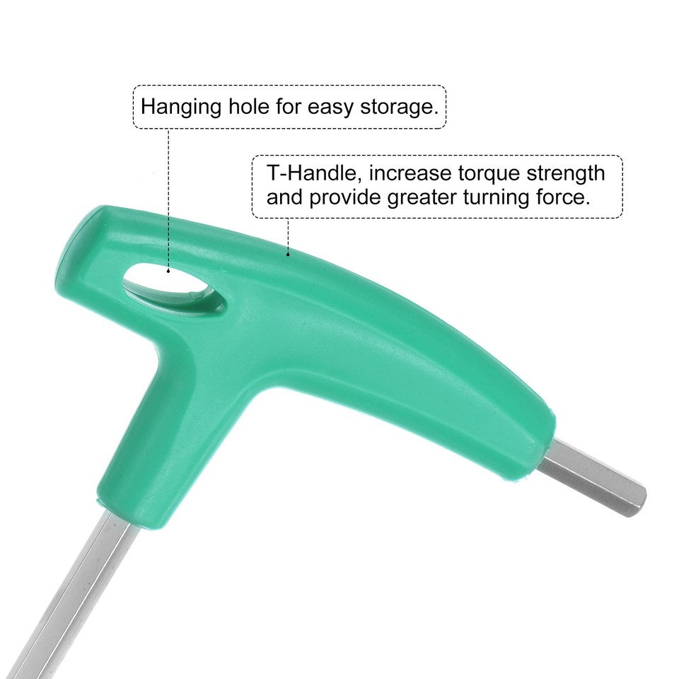 T-Handle Hex Key Wrench 16.5" Long Arm 6mm T-Key Inner Hexagon Spanner ...
