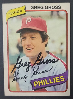 1980 Topps #718 Greg Gross Autographed Card VG-EX Phillies World Series ...