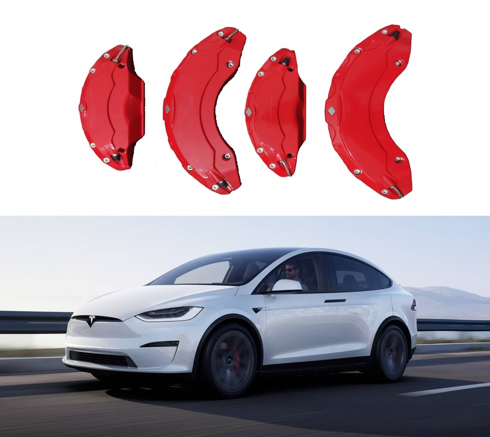 4Pcs Brake Caliper Covers for Tesla Model X Model S 2023 2024 2025 2026 ...