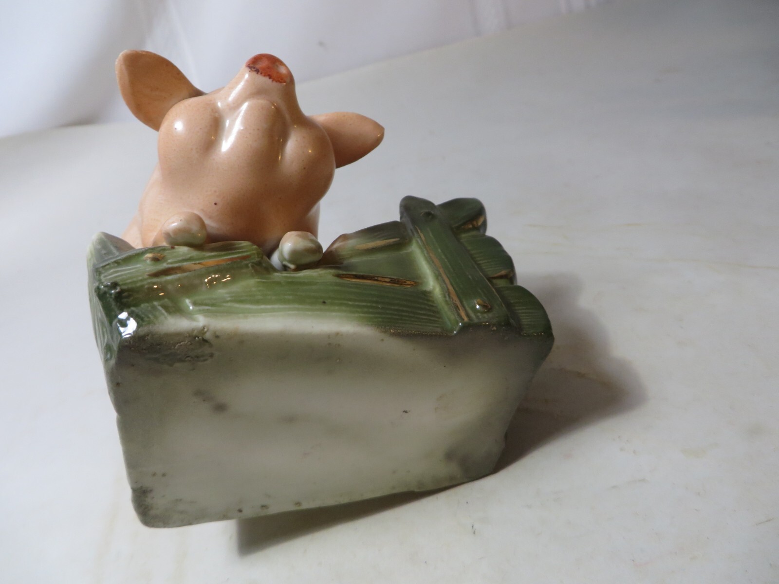 ANTIQUE GERMAN PIG FAIRING PIG CLIMBING OVER THE TROUGH | eBay