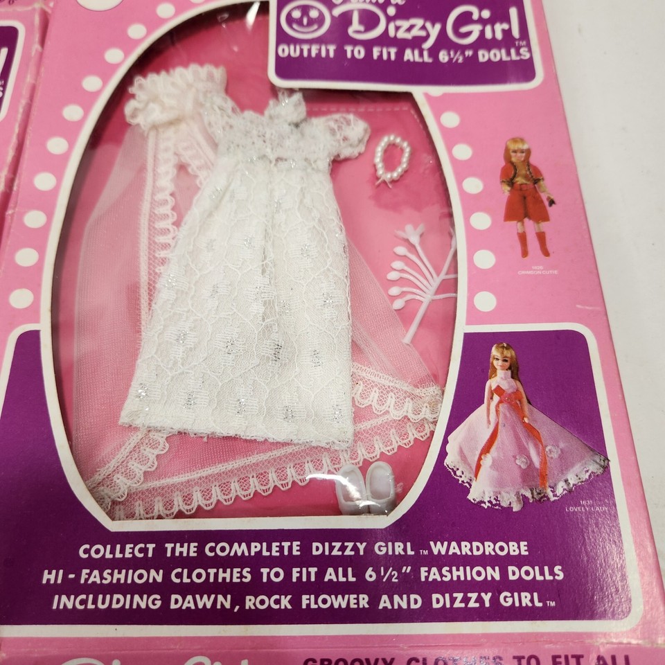 Vintage 1970 Mego Dizzy Girl Fashions Dress Dawn Doll Size Orginal Pack Lot of 4 | eBay