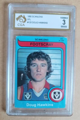 Doug Hawkins Rookie RC Scanlens 1980 - VFL AFL Card #120 - CGA 3 GOOD ...