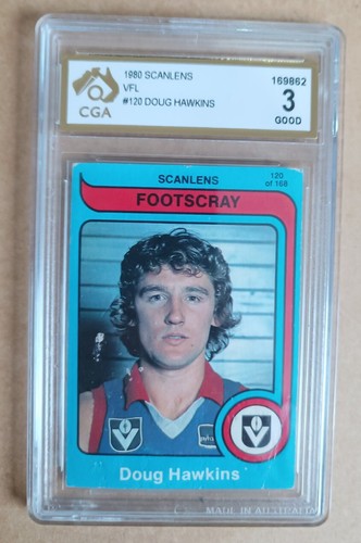 Doug Hawkins Rookie RC Scanlens 1980 - VFL AFL Card #120 - CGA 3 GOOD ...