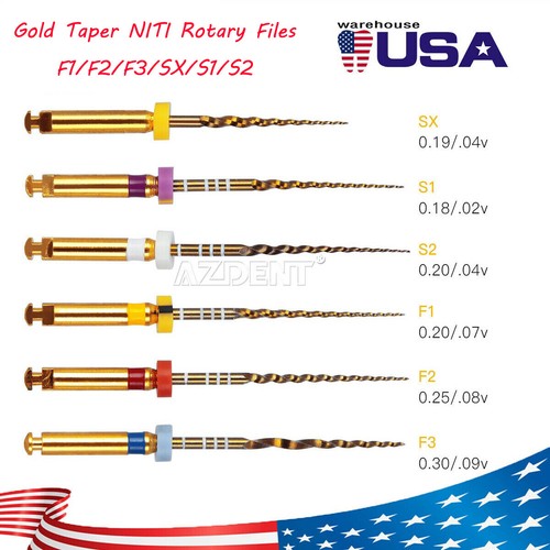 6Pcs Dental Endo X-Pro NITI Rotary Files Gold Taper SX-F3 25mm ...