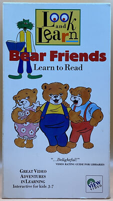 Look and Learn Bear Friends Learn To Read VHS 1992 w/ Insert *Buy 2 Get ...