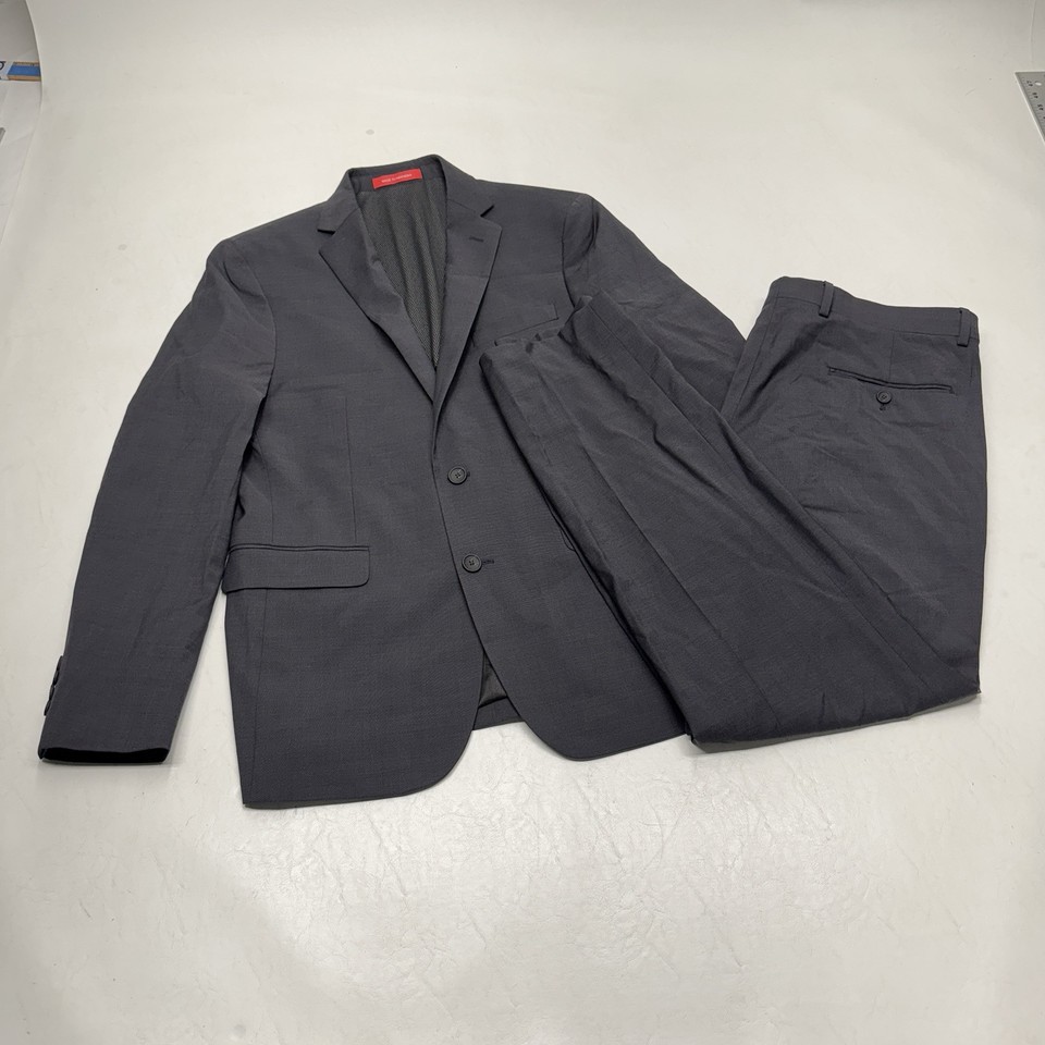 Awearness Kenneth Cole Slim-Fit Gray Suit 40R 36W Wool Blend | eBay