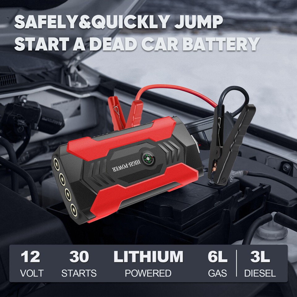 99800mAh Car Jump Starter Booster Jumper Power Box Bank Battery Charger ...