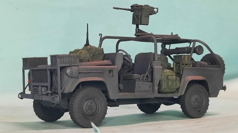 1/35 Built HobbyBoss RSOV Defender Land Rover M19 Grenade Launcher w ...