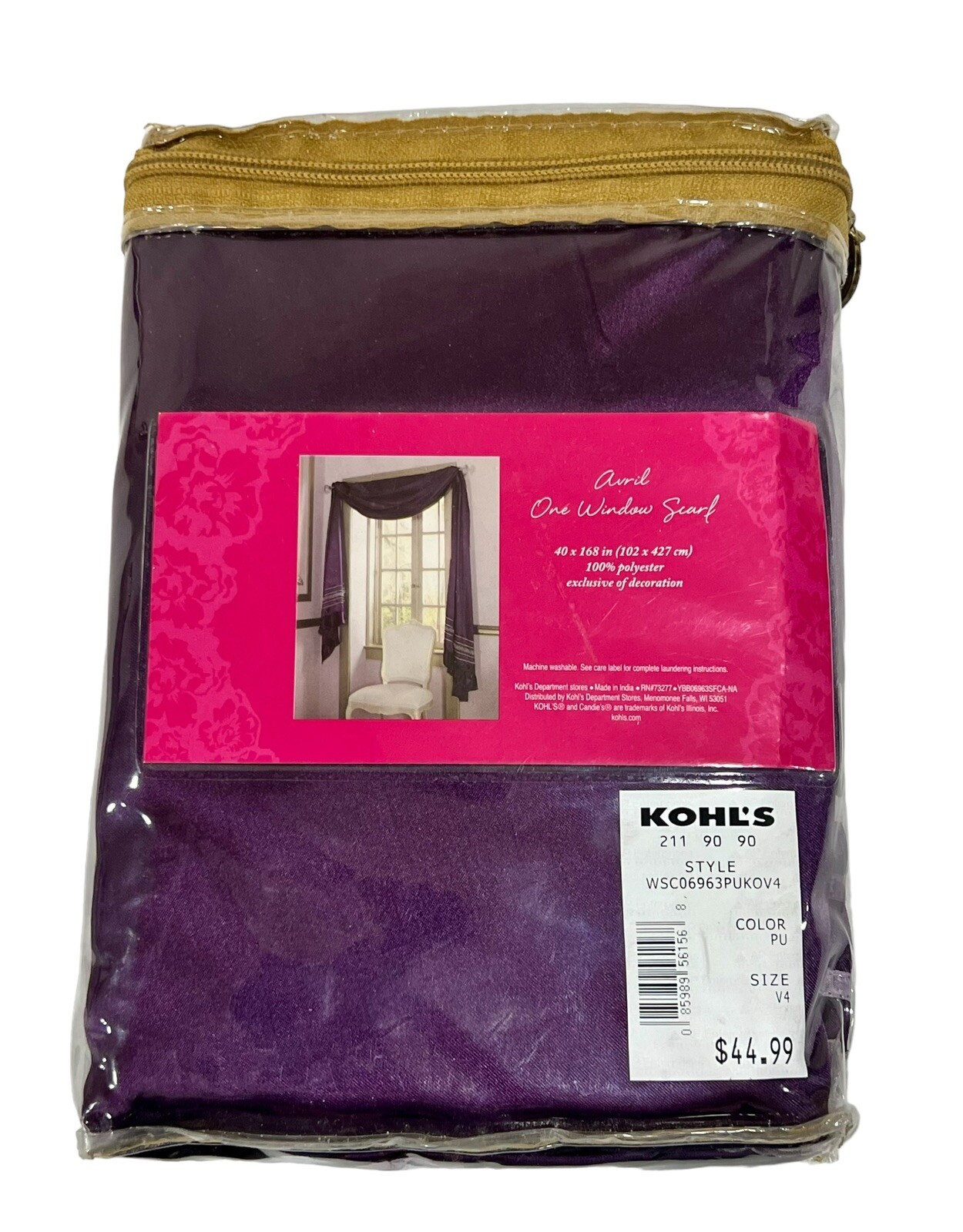 Candie's Avril Purple One Window Scarf - 40”x168” - New - 100% ...