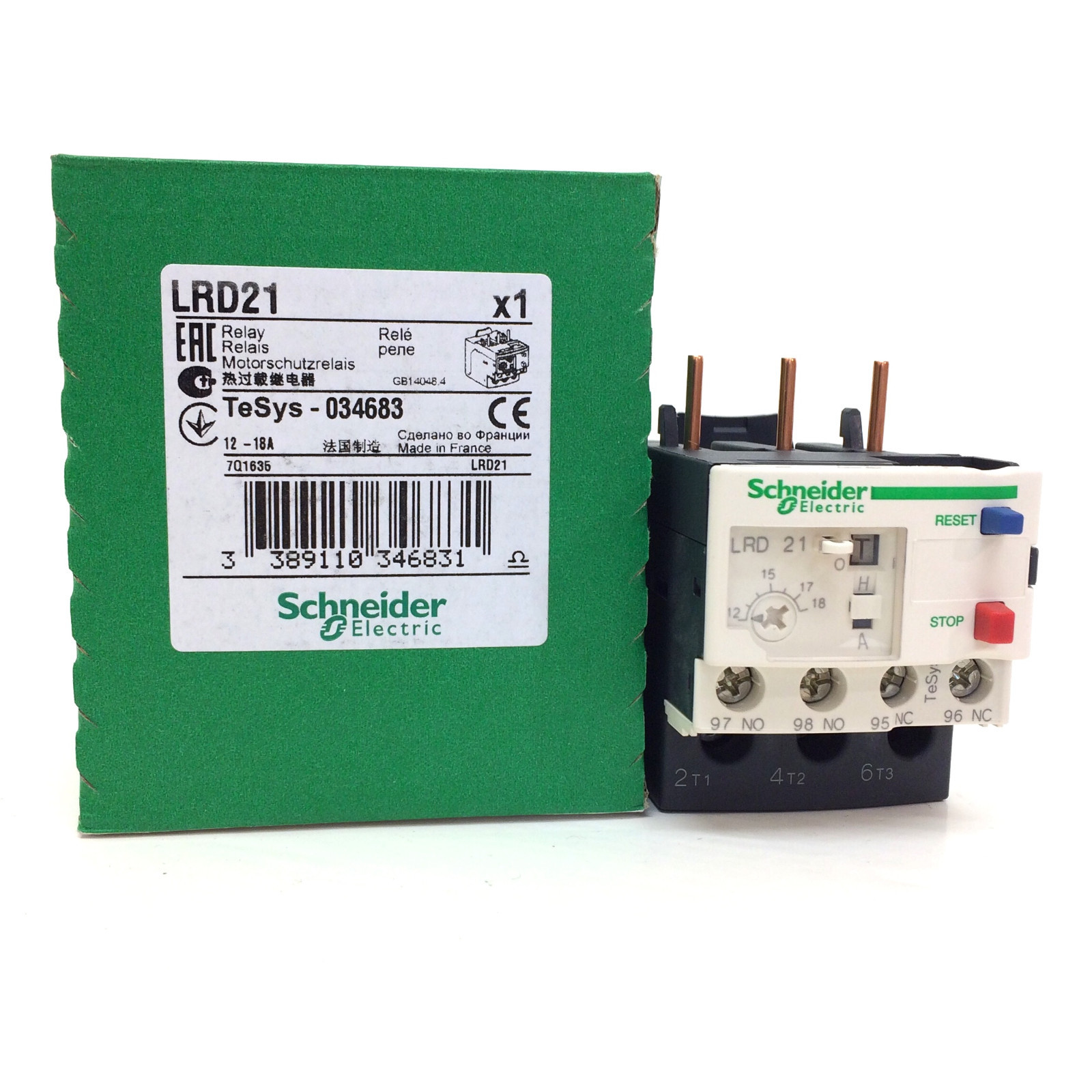 Overload Relay LRD21 Schneider 12-18A 034683 | eBay