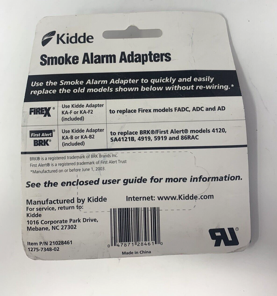 Kidde Hardwired Smoke and Combination Detector Alarm Adapters 21028461 ...
